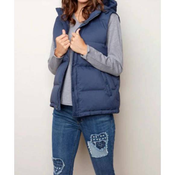 CHARLIE B | Jackets & Coats | New Charlie B Hooded Down Vest In ...
